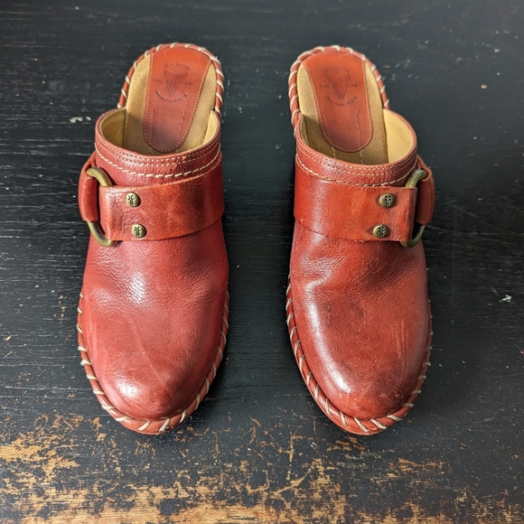 Frye | Shoes | Leather Clogs Frye Size 8 Cognac Color | Poshmark